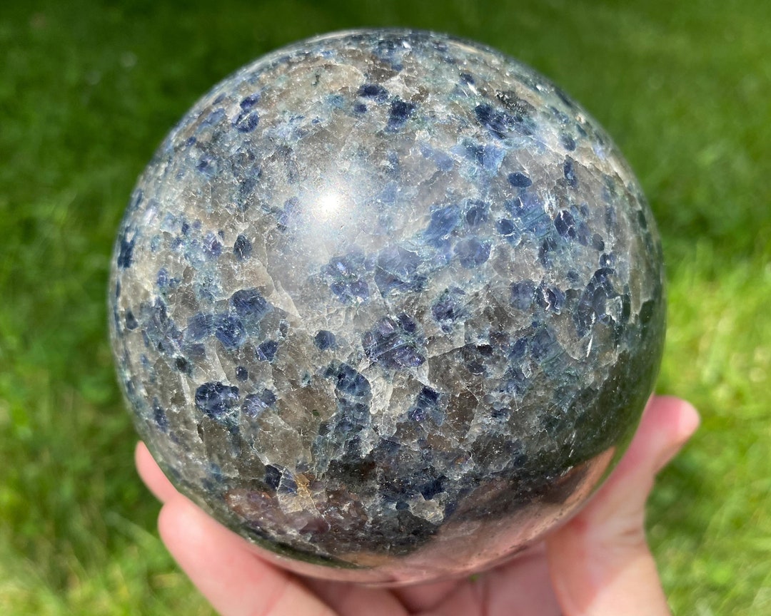 3.8" Bloodshot Iolite Sphere #5 Large Iolite Sunstone Crystal Ball ...