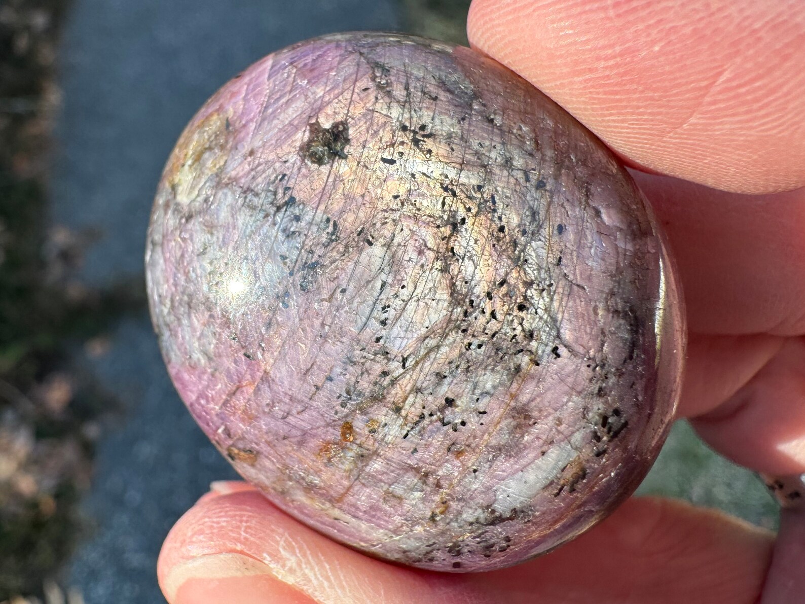 Star Ruby Palm Stone: Polished July Birthstone Crystal, UV Reactive (1. ...