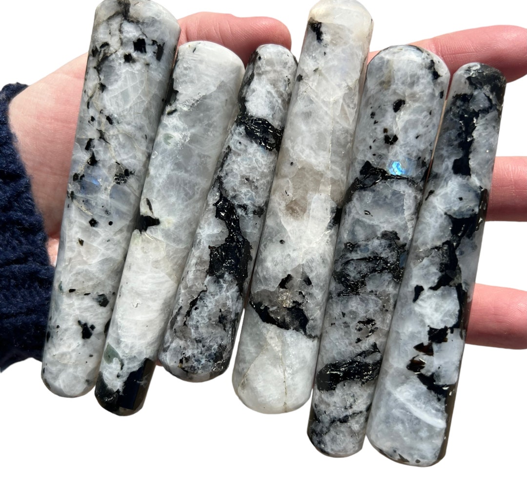 One Rainbow Moonstone Massage Wand, Crystal Wand, Flashy Moonstone ...