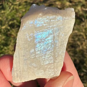 1.6 Rough Moonstone From Tanzania 7 Raw Stone, Blue Flashy Crystal for Gemini, Divine Feminine ...
