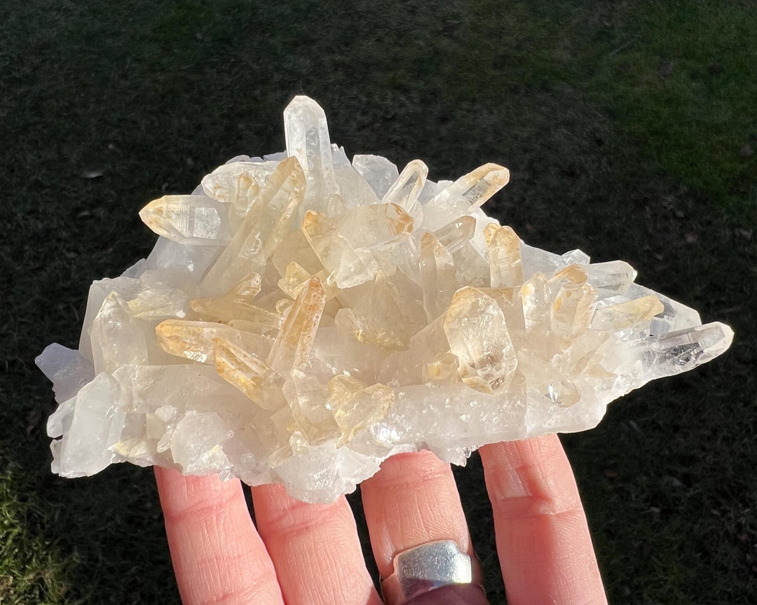 Quarz Cluster aus Kolumbien, klarer Quarz Kristall Cluster, Mandarine ...