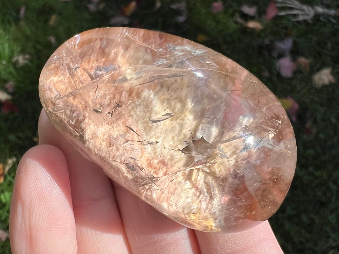 Peachy Pink Lodolite Quartz Lens #2 Scenic Garden Quartz Lens Shaman ...