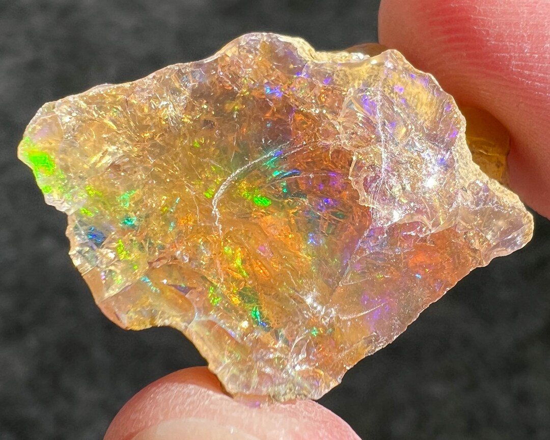 Rough Ethiopian Welo Opal With Bright Rainbow Fire, Large Raw Opal ...