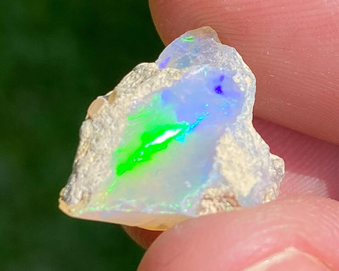 Rough Ethiopian Welo Opal With Bright Blue Green Rainbow Fire - Etsy