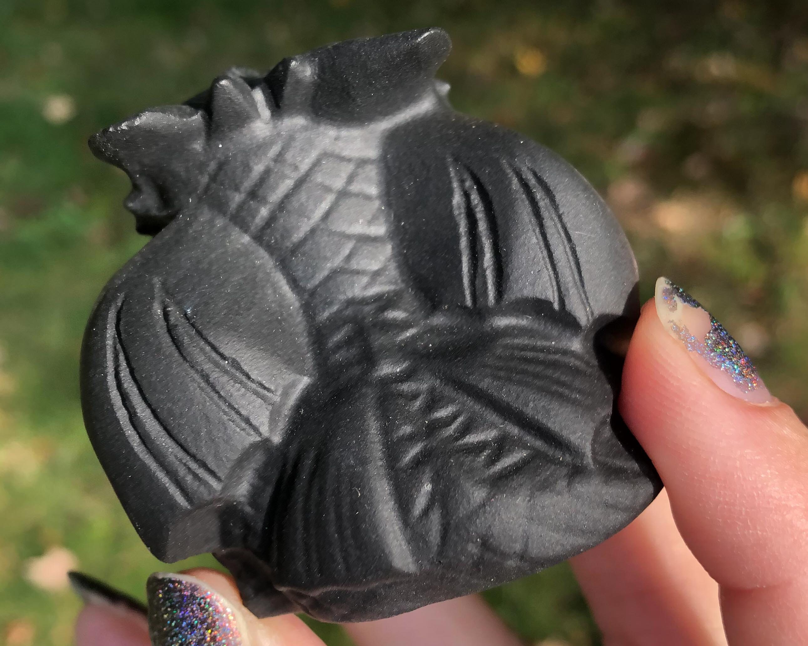 Black Obsidian Toothless Dragon Carving Crystal HTTYD | Etsy