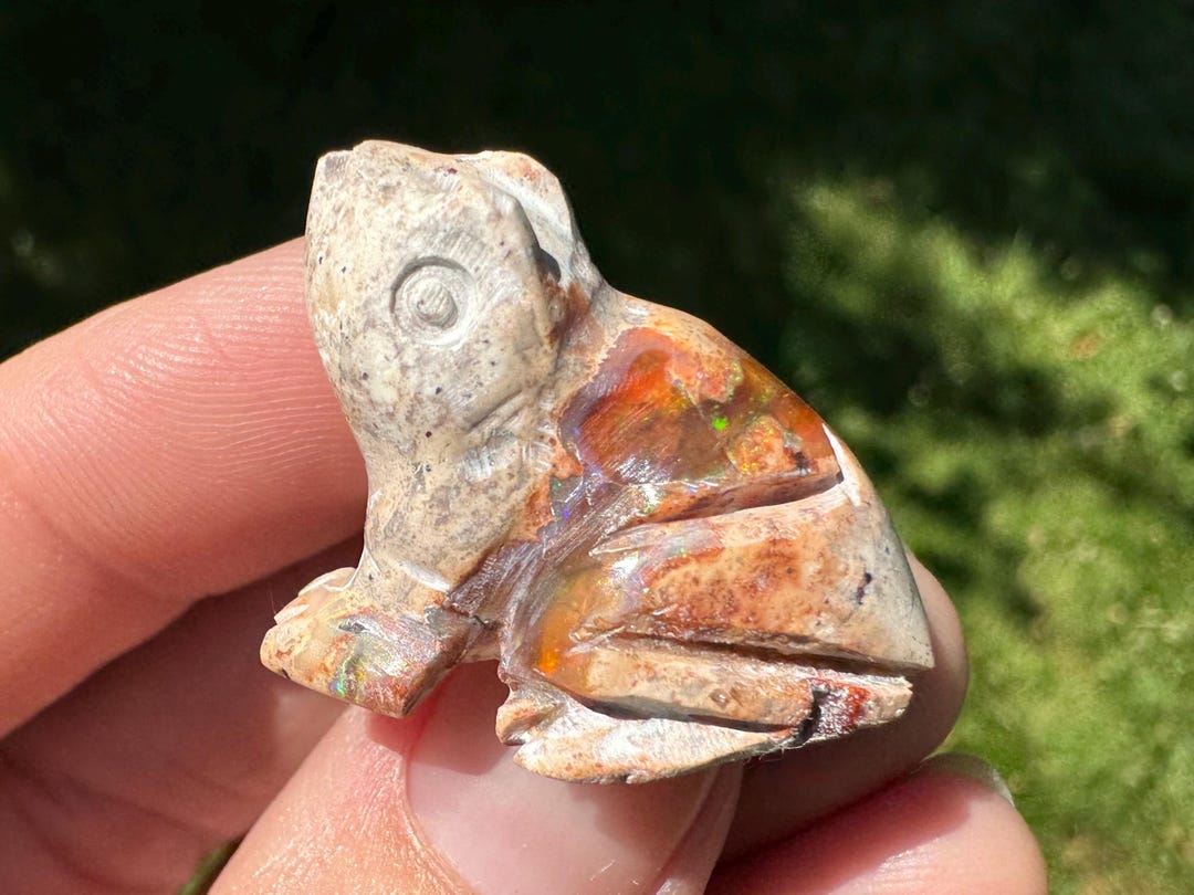 Opal Frog Figurine: Hand Carved Mexican Opal Gemstone Carving #2 - Etsy