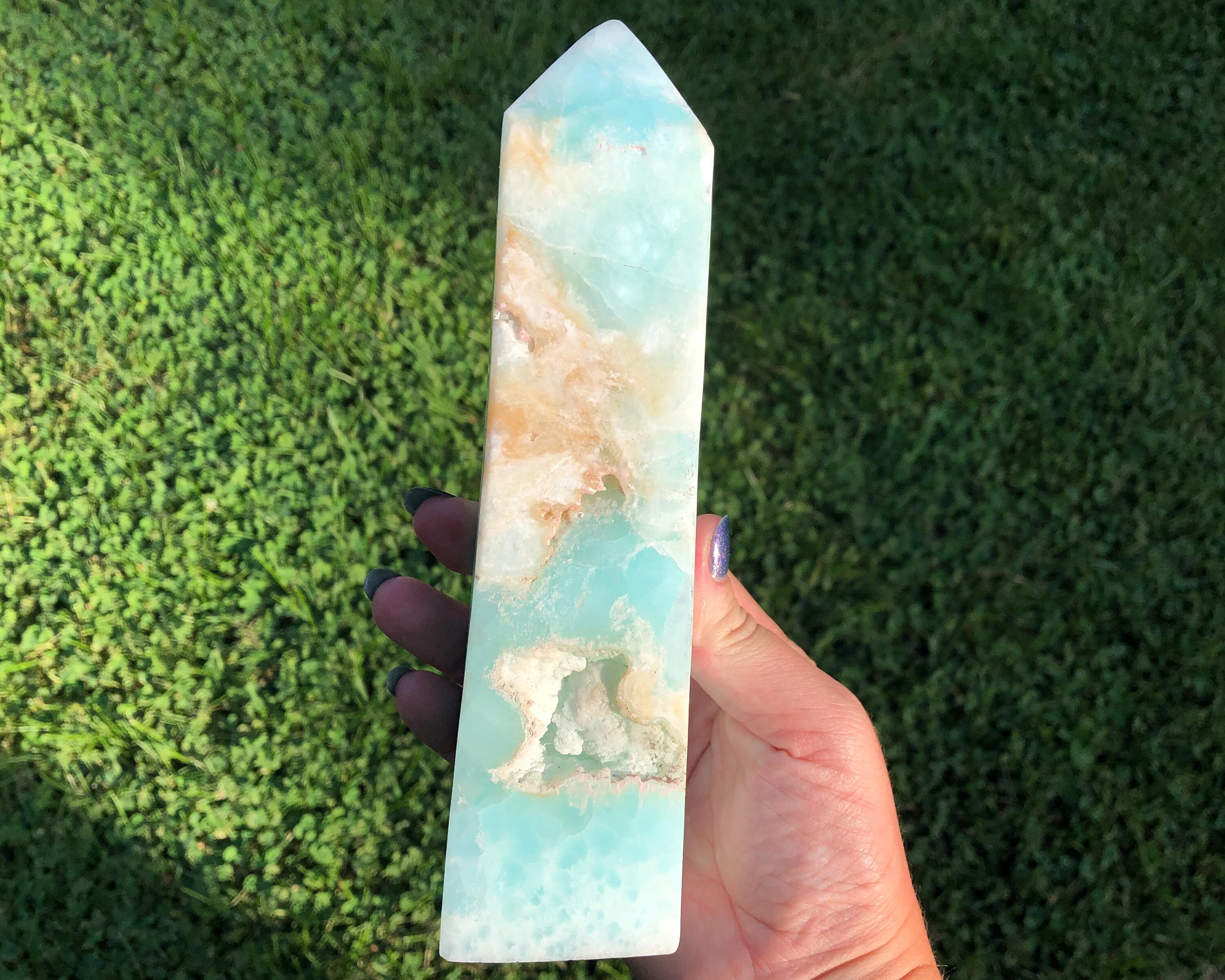 Caribbean Calcite Aragonite Crystal Gemstone Tower 4 Large Home Décor ...