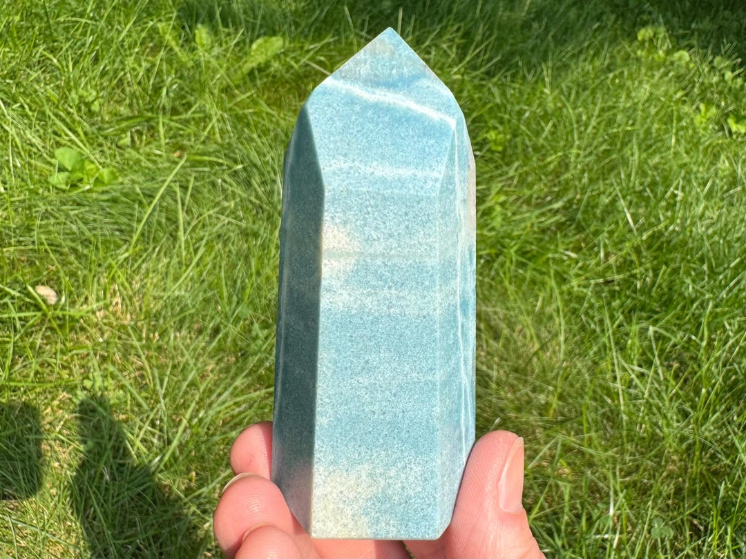 Polished Trolleite Tower, Natural Blue Crystal Point, Gemstone Decor (3 ...