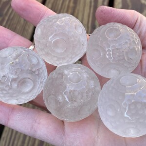 One 1.5" Quartz Moon Sphere, Clear Quartz Moons, Large Moon Carvings ...