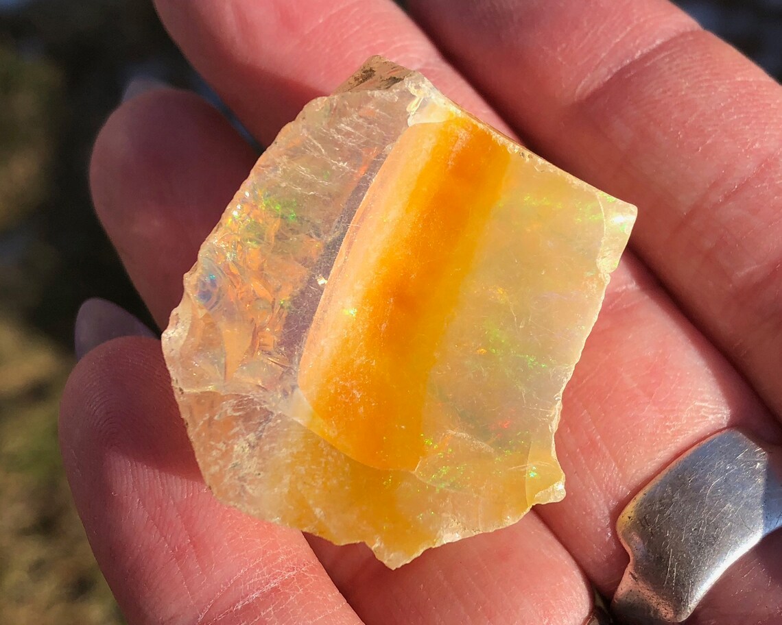 Rough Ethiopian Welo Opal with Bright Rainbow Fire Raw Large | Etsy