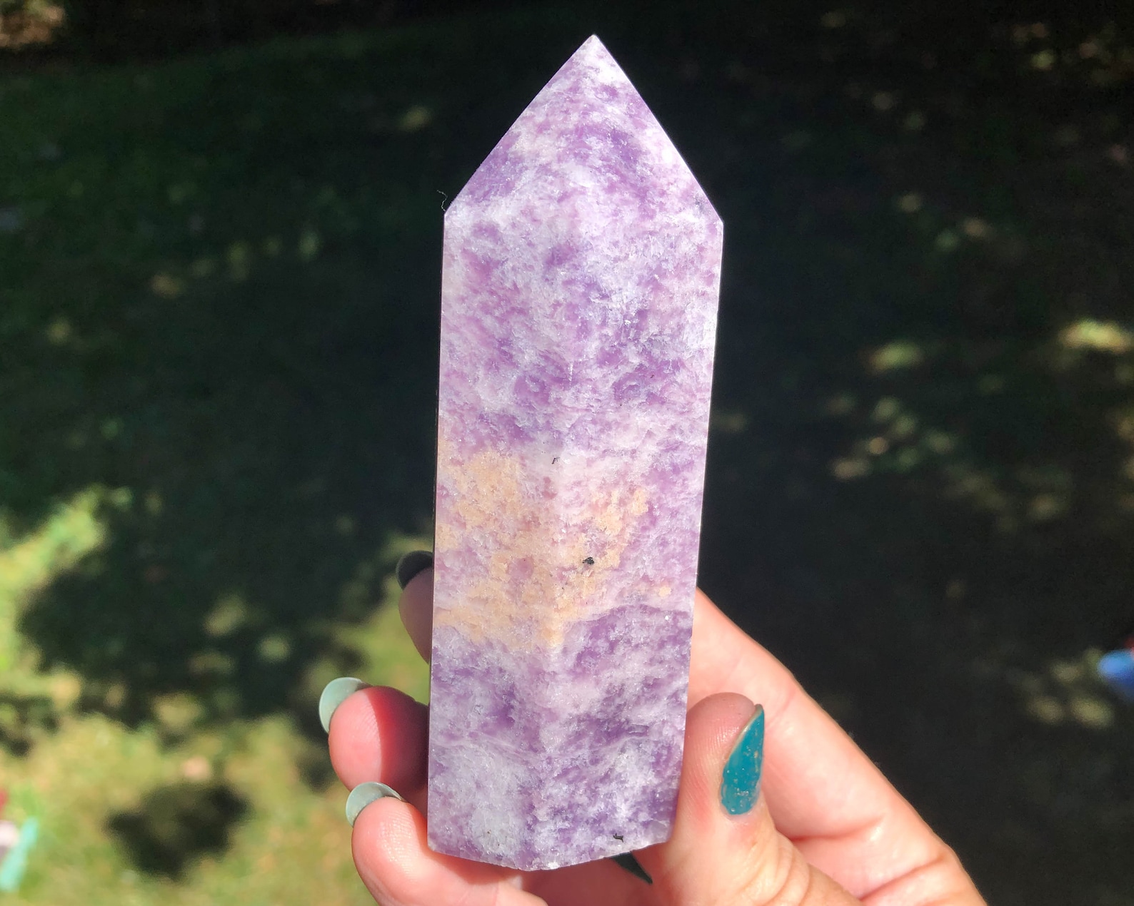 4" Sparkly Lepidolite Point Purple and Pink Mica Tower Lithium Mica ...