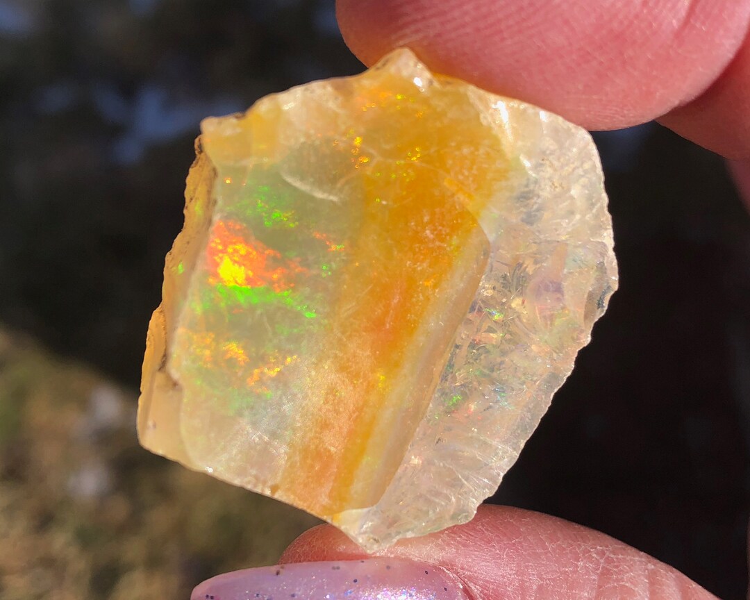 Rough Ethiopian Welo Opal With Bright Rainbow Fire Raw Large - Etsy