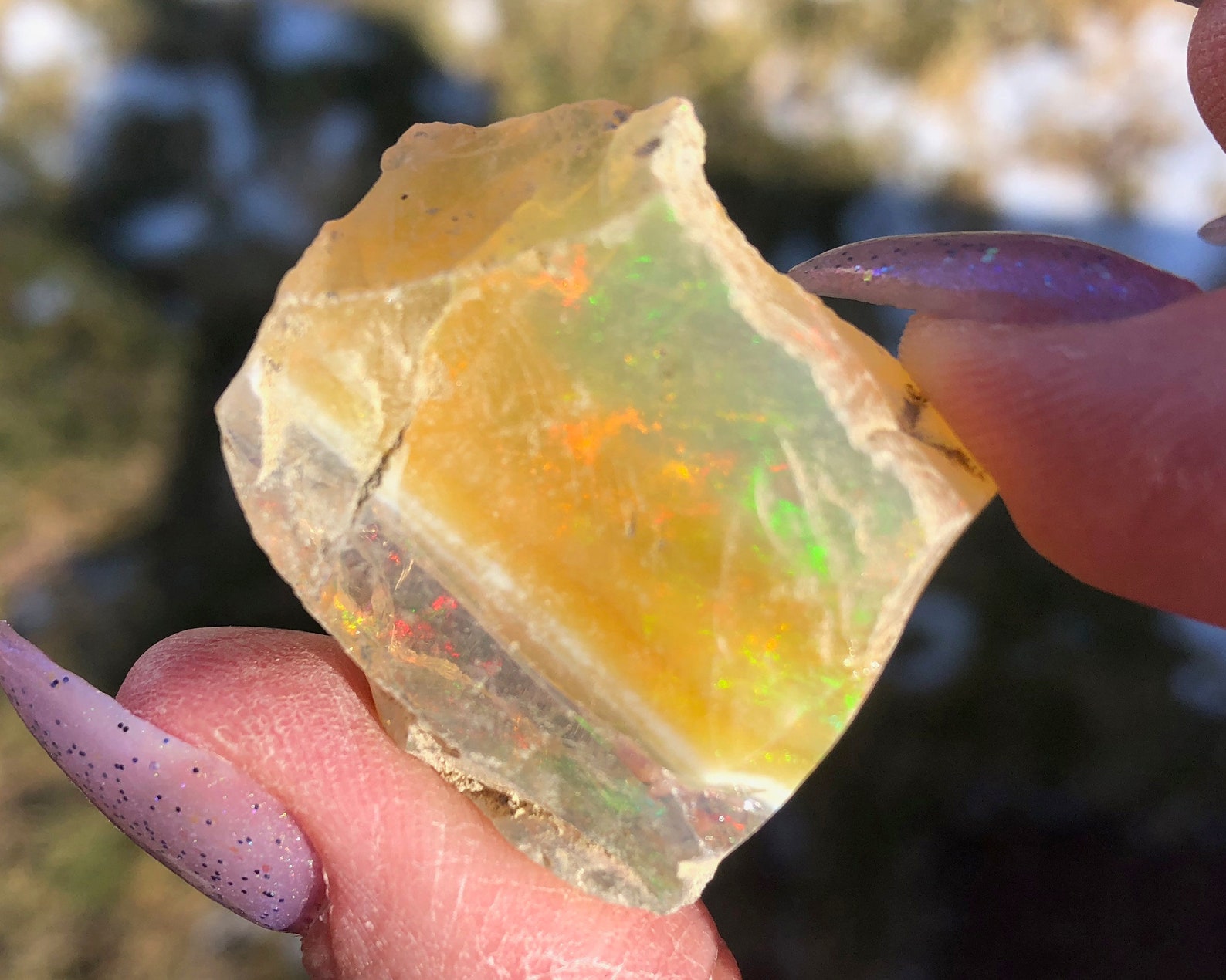 Rough Ethiopian Welo Opal With Bright Rainbow Fire Raw Large - Etsy