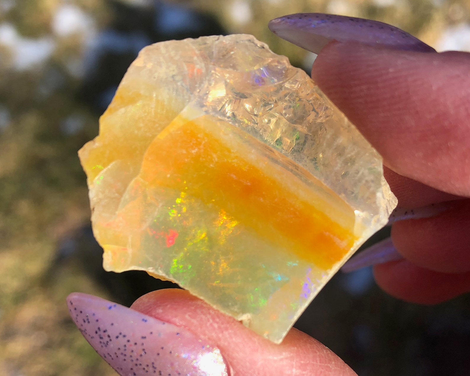 Rough Ethiopian Welo Opal With Bright Rainbow Fire Raw Large | Etsy