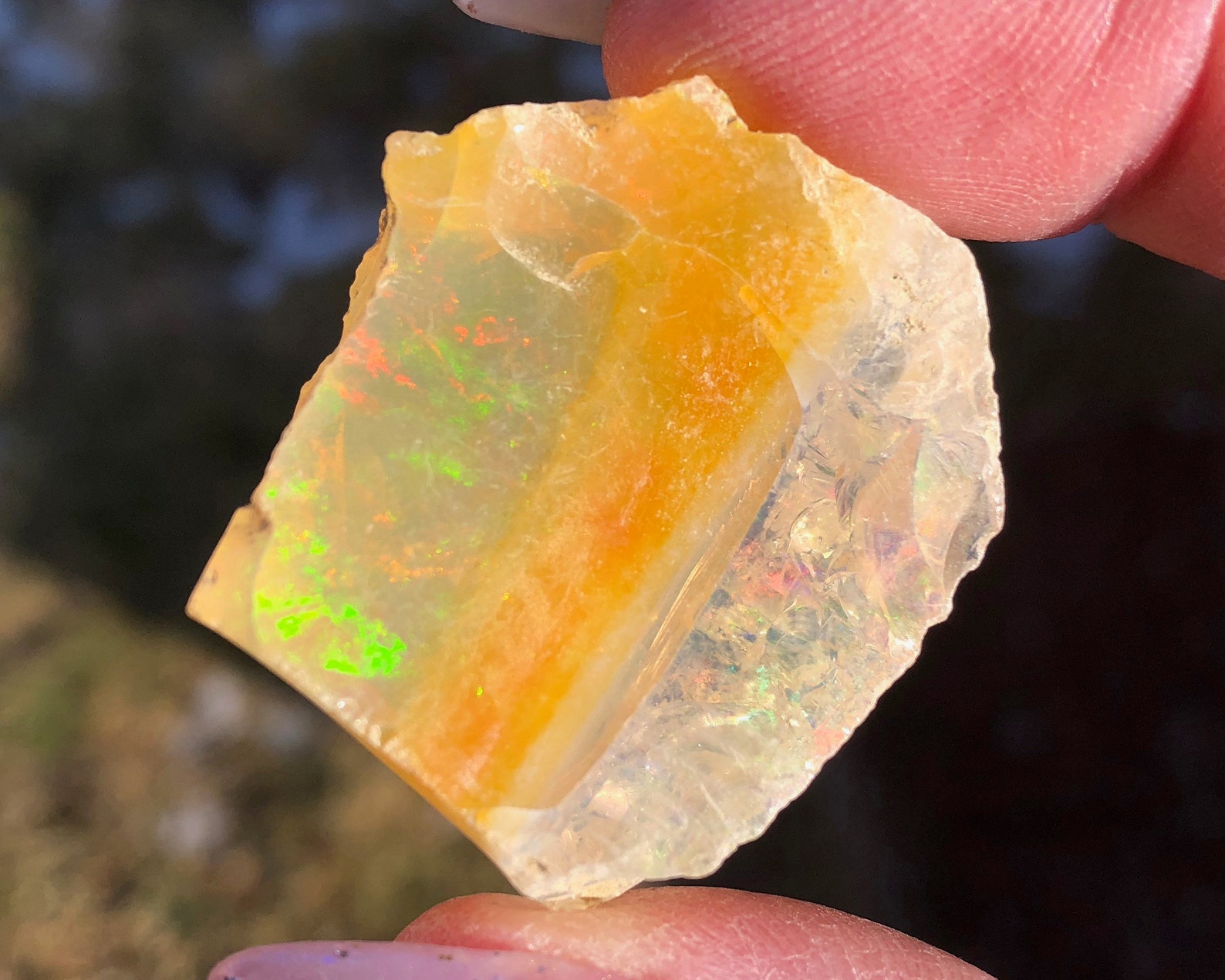 Rough Ethiopian Welo Opal With Bright Rainbow Fire Raw Large | Etsy