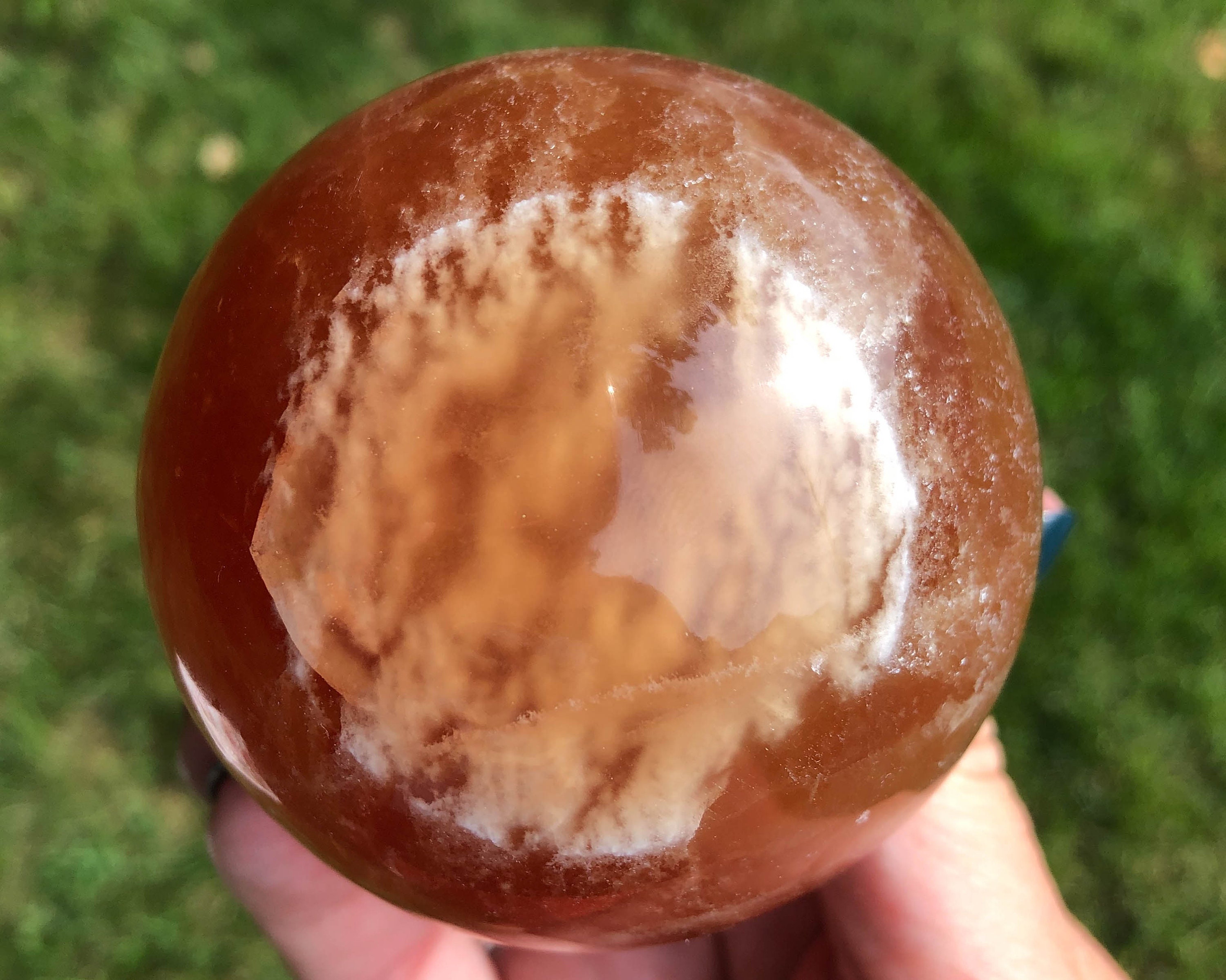 2.7 Honey Calcite Sphere Golden Glowing Orange Honey | Etsy