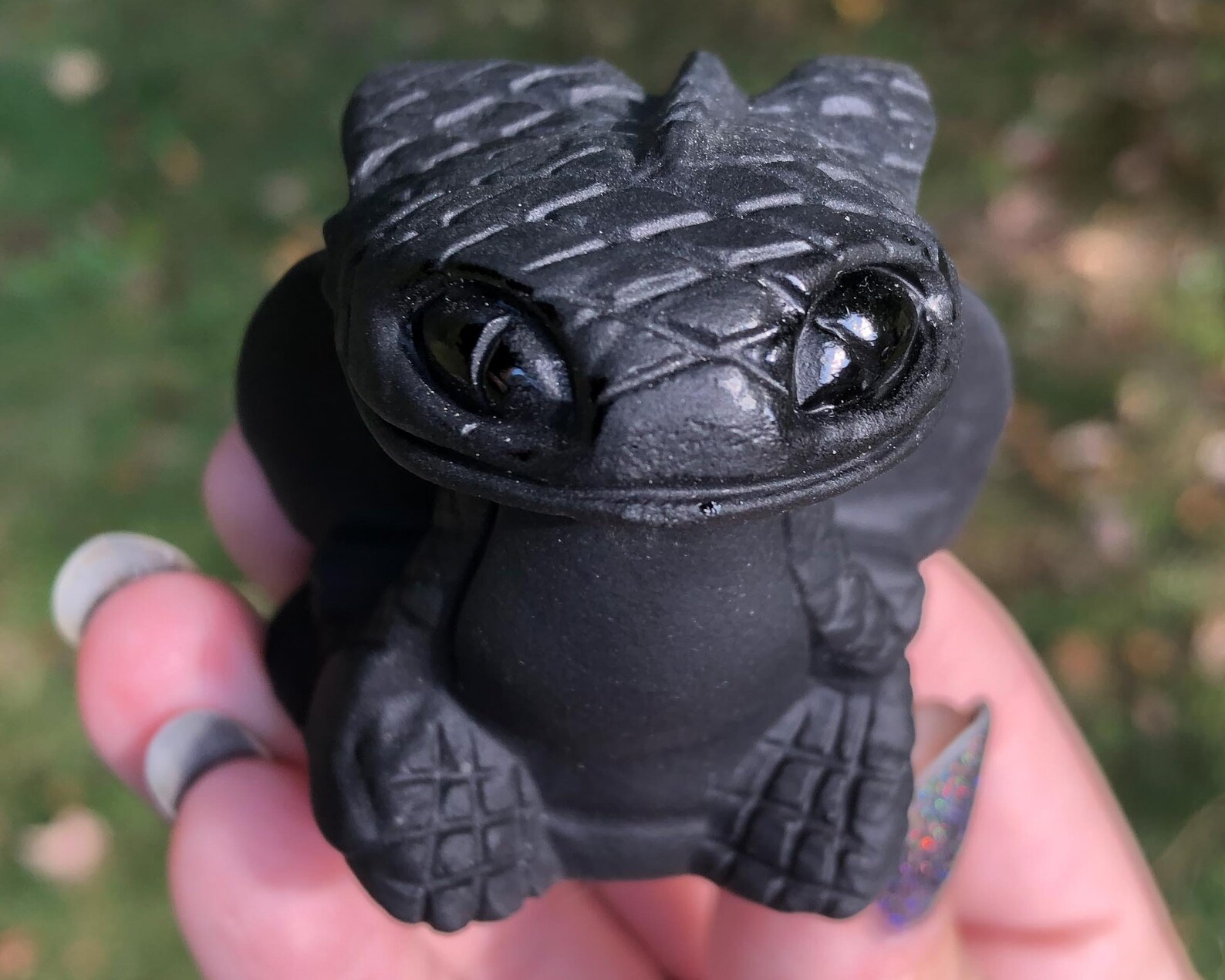 Black Obsidian Toothless Dragon Carving Crystal HTTYD | Etsy