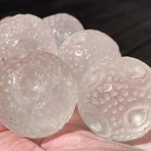 One 1.5" Quartz Moon Sphere, Clear Quartz Moons, Large Moon Carvings ...