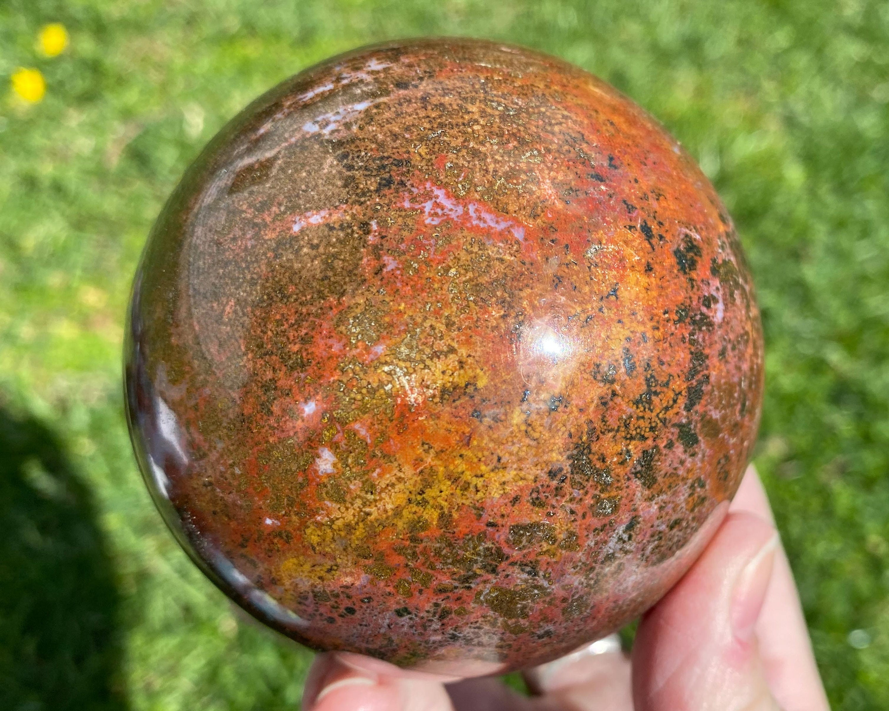 Home & Living Home Décor Unique Colorful Ocean Jasper Sphere // Ocean ...