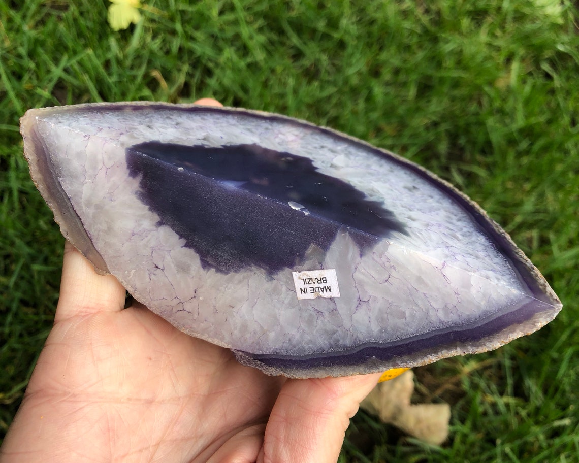 5.1" Purple Agate Geode End Cut / Dyed Polished Standing #2 - Etsy