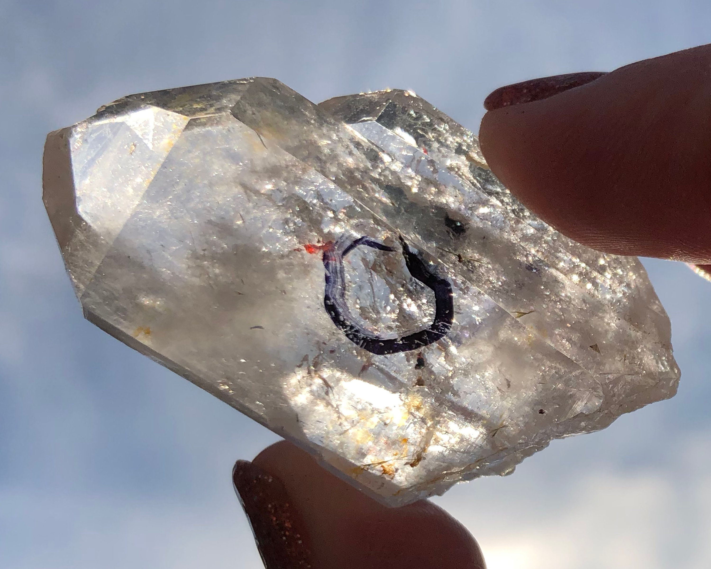 Brandberg Enhydro Quartz Crystal with Red Hematite / 2 Moving | Etsy