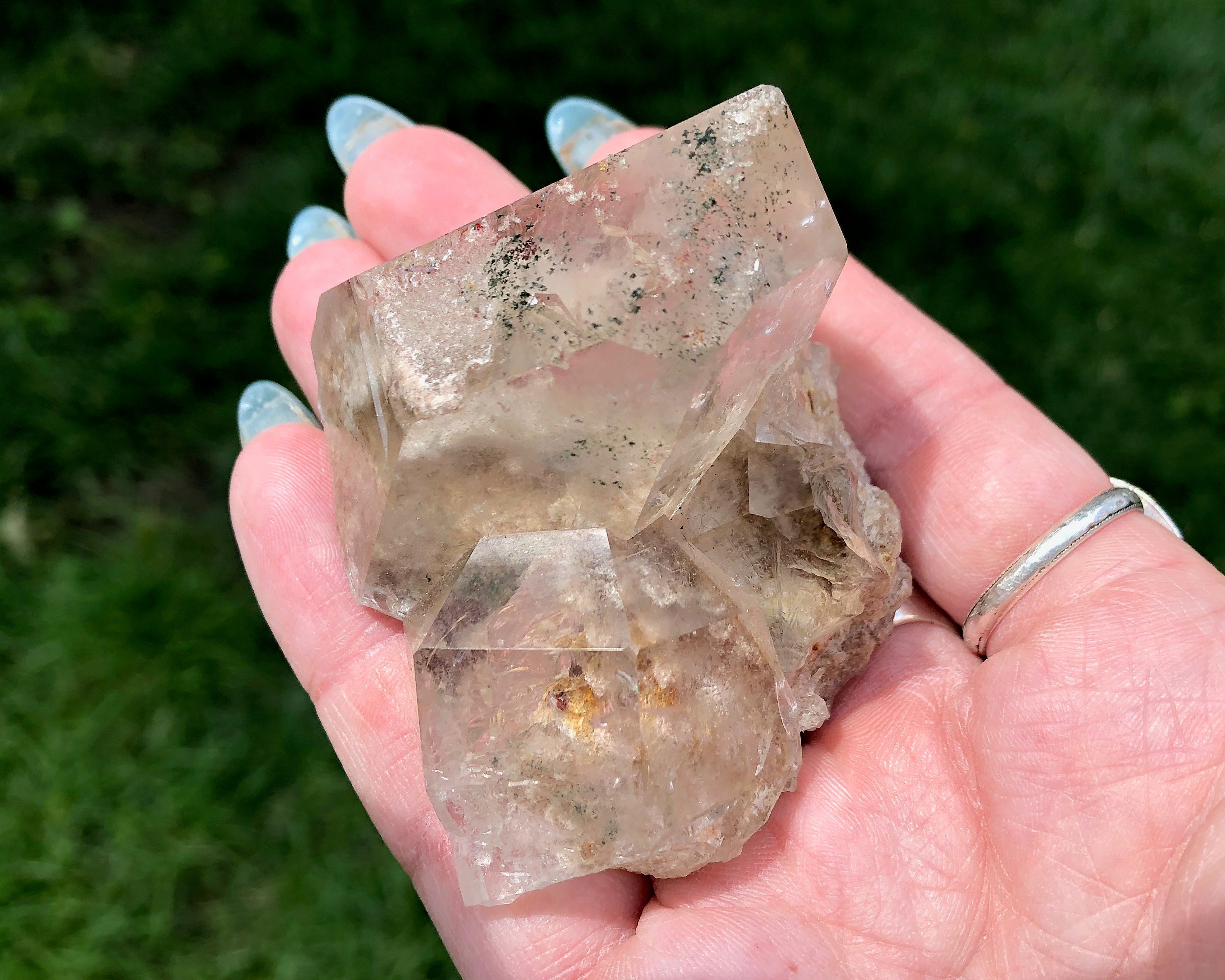 Natural Lodolite Quartz Cluster / Inclusion Quartz Phantom Quartz ...