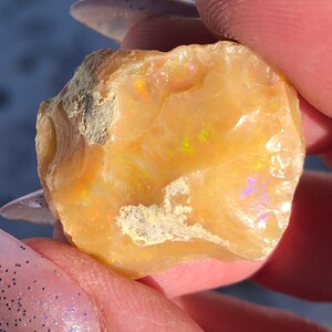 Rough Ethiopian Welo Opal With Bright Rainbow Fire Opal Raw - Etsy