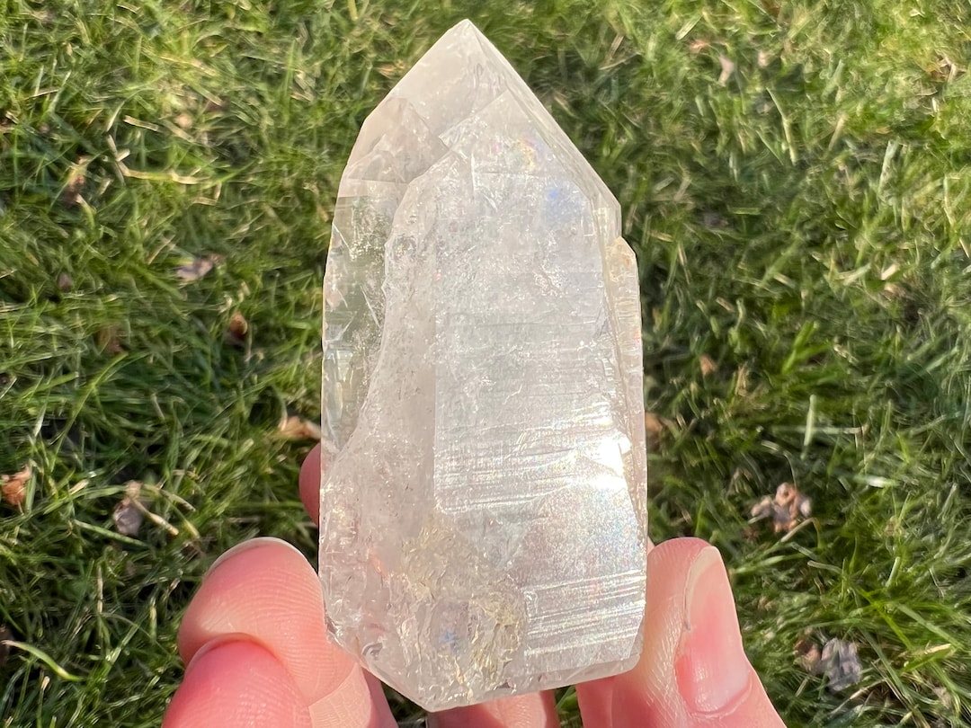 Rainbow Lemurian Quartz Point: Fire and Ice Crystal Tower, Healing ...