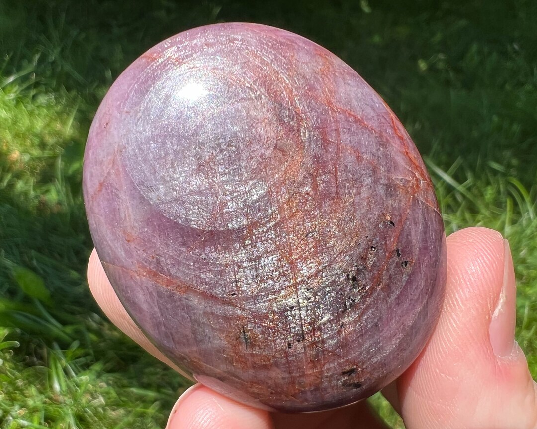 1.8 Star Ruby Palm Stone 5 Small Polished Crystal Oval, July Birthstone ...