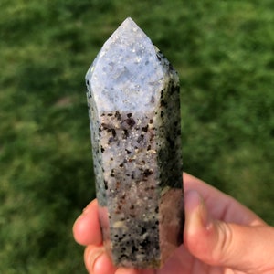 3.9"larvikite Tower, Blue Feldspar, Glowing Feldspar Tower, Self ...