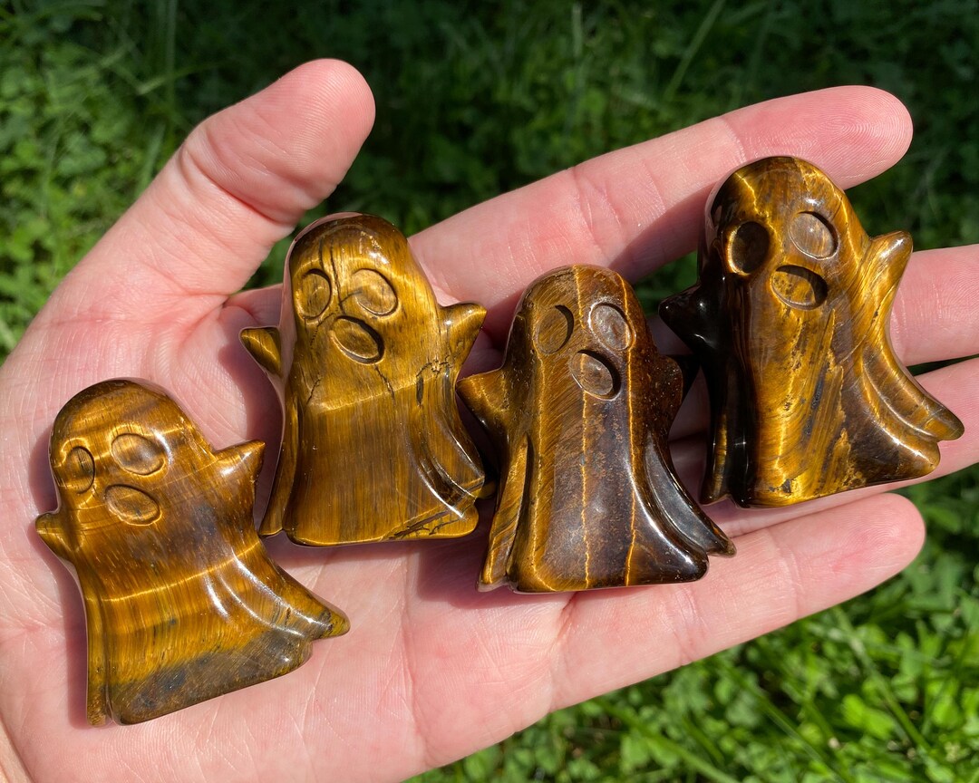 One Tigers Eye Ghost, Cute Spooky Crystal Figurine, Witchy, Halloween ...