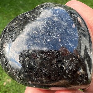 2.3" Nuummite Heart, Bronzite Gabbro Heart, Norite, Coppernite Heart ...