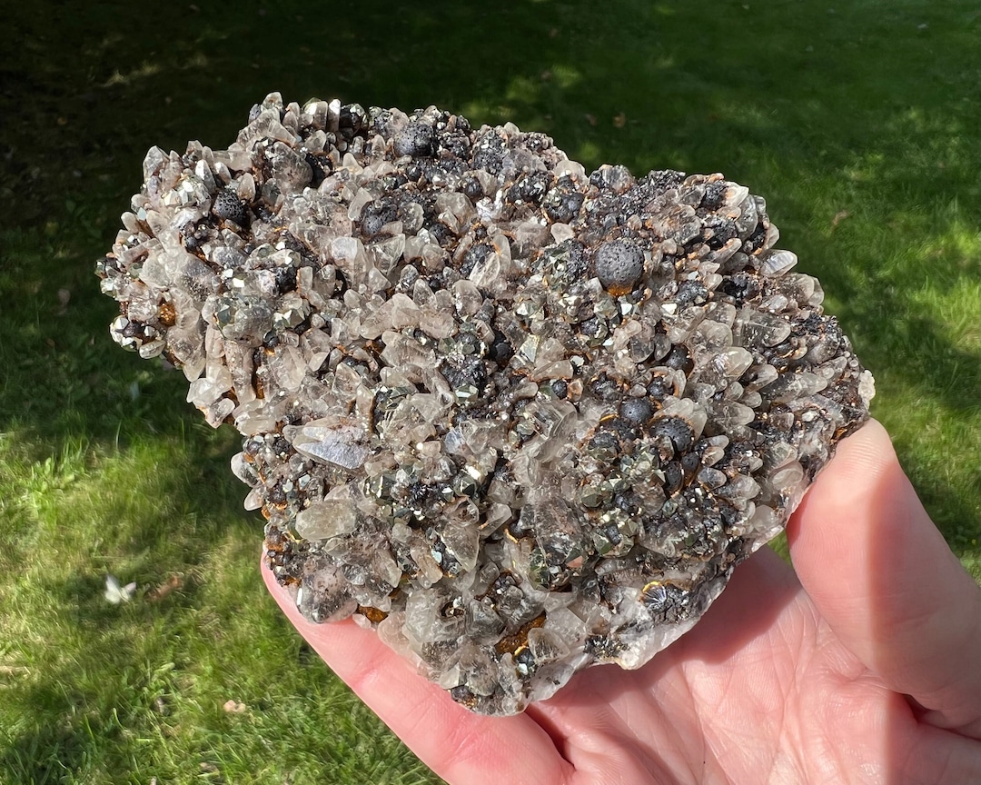 Dogtooth Calcite, Pyrite & Goethite From Daye Co China #6 Crystal ...