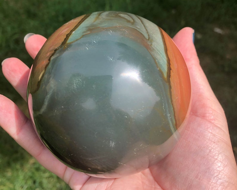 3.5 Colorful Polychrome Jasper Sphere Pink Red Blue - Etsy