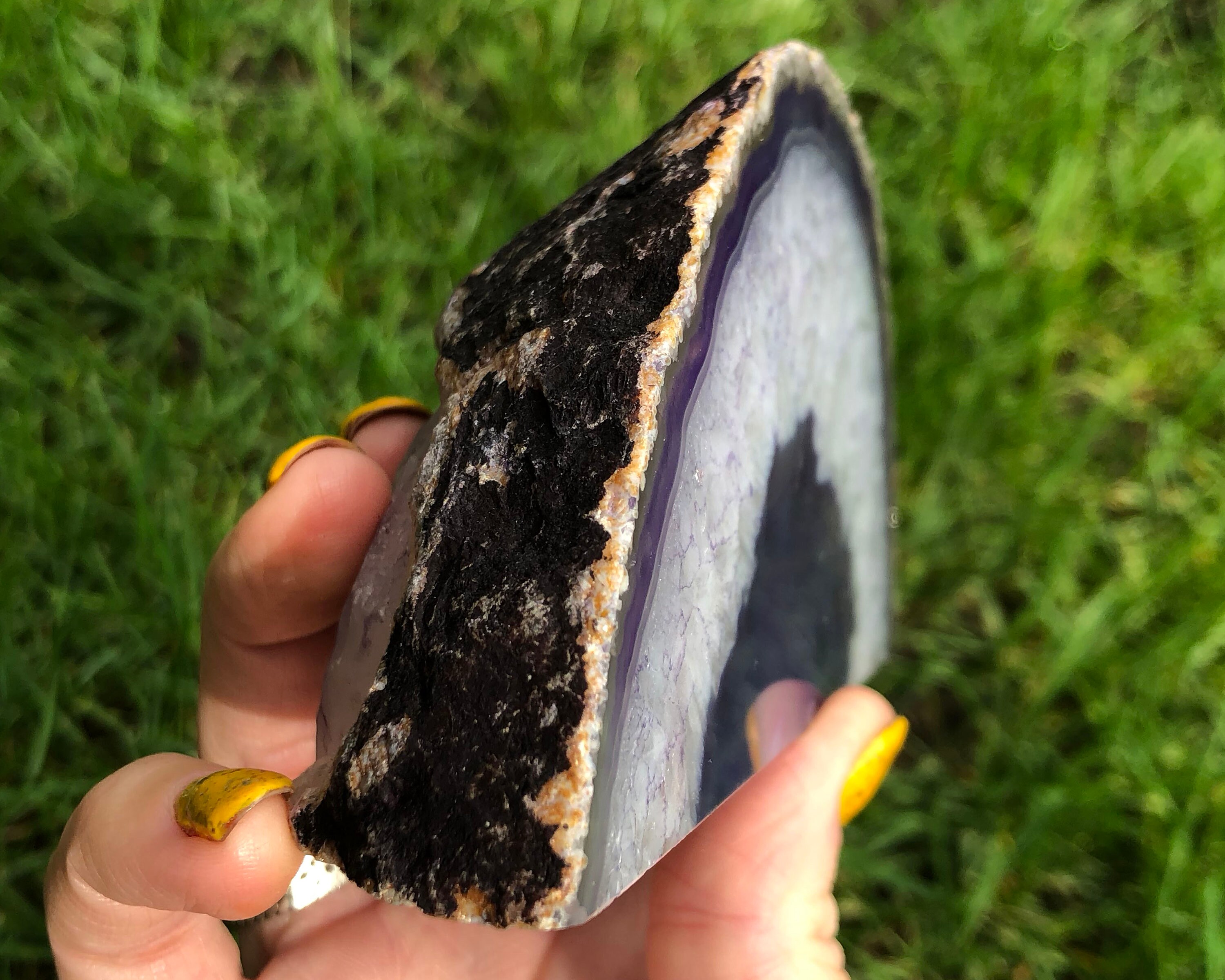 5.1 Purple Agate Geode End Cut / Dyed Polished Standing | Etsy