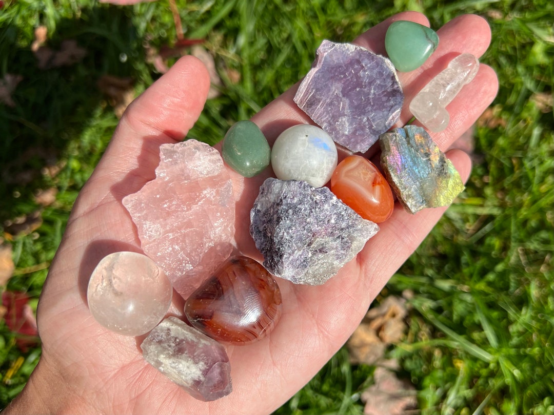 Fertility & Pregnancy Crystal Set: Moonstone, Lepidolite, Rose Quartz ...