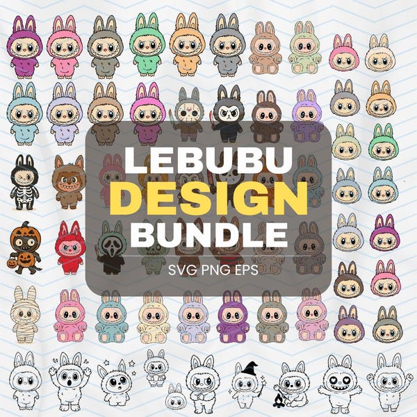 Labubu Outline Svg - Etsy