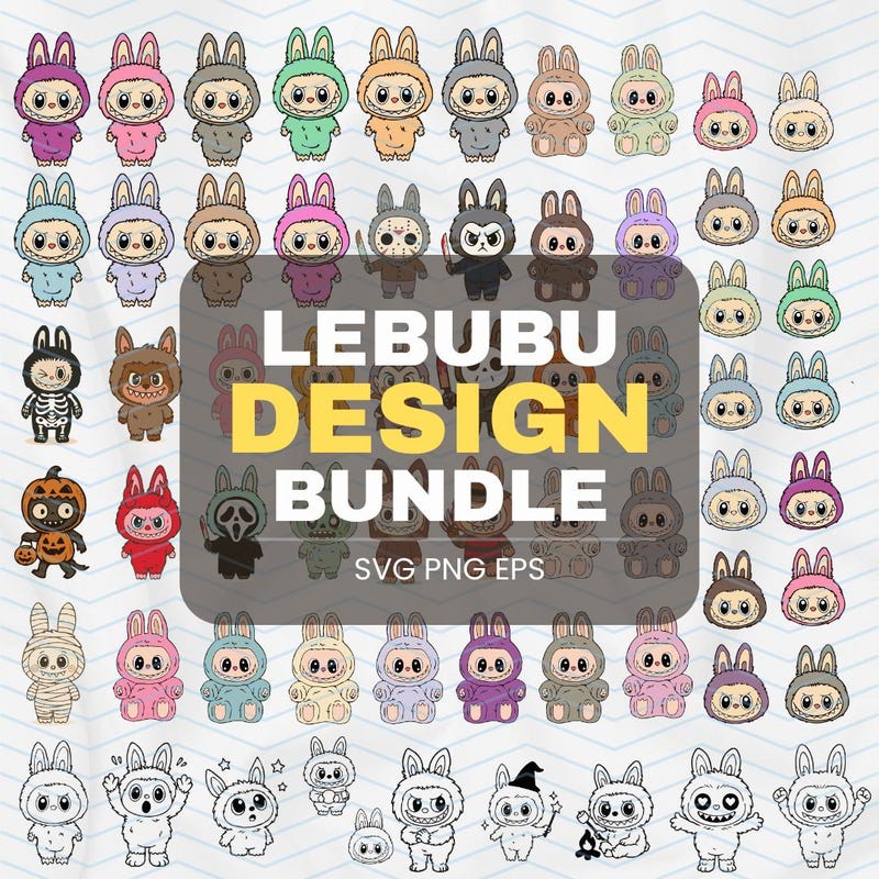 Labubu Outline Svg - Etsy