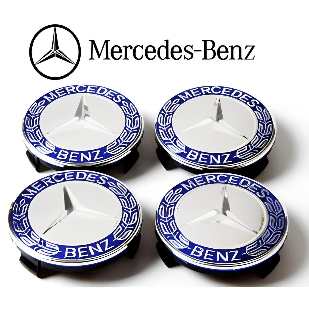Set of 4 Mercedes Hub Caps Emblem Rim Wheel Center Caps New - Etsy