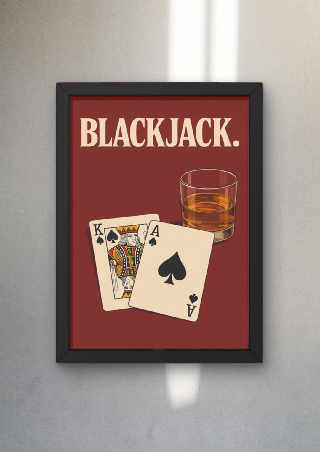 Classy Playing Cards and Drinks Poster, Digital Download, Bar Cart ...