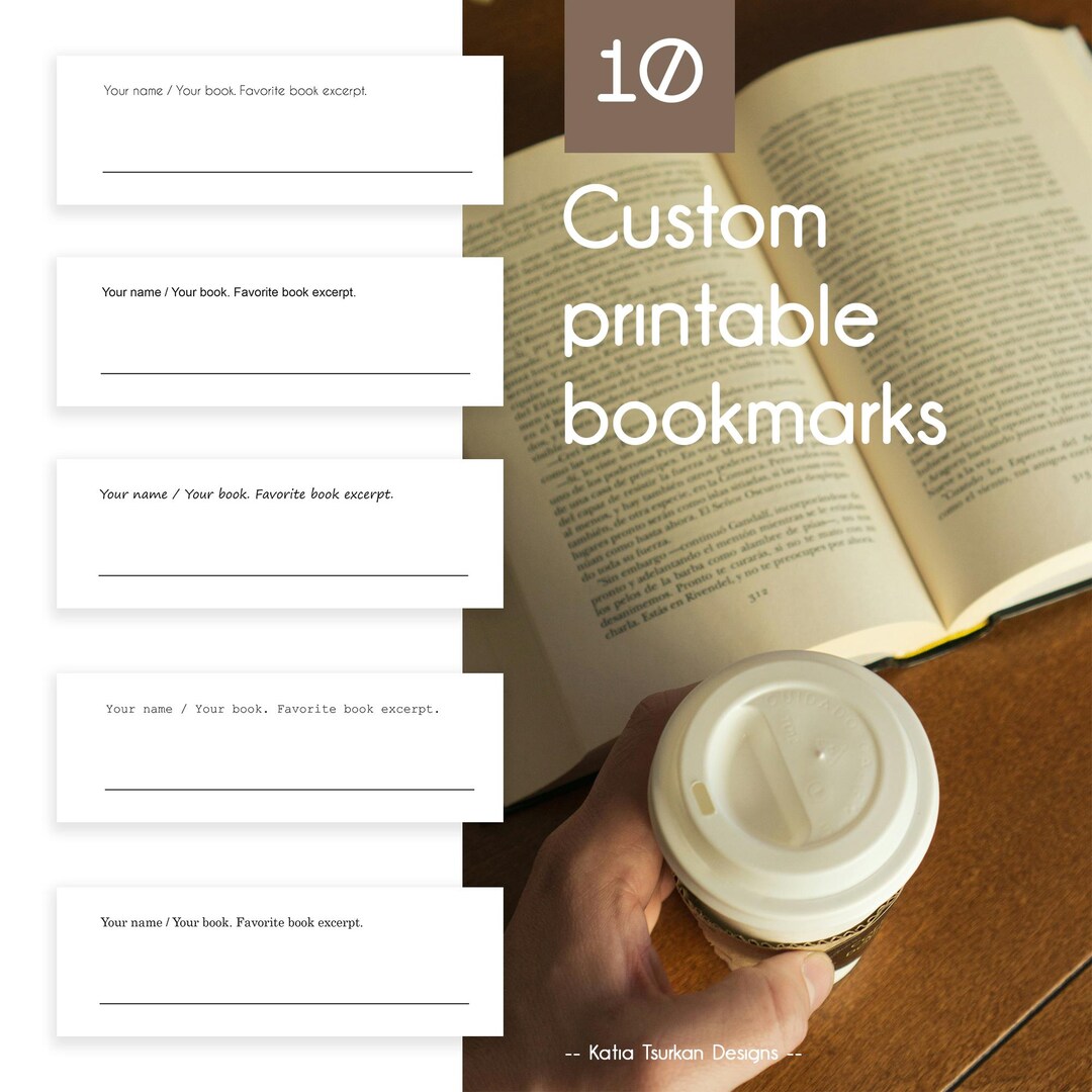 Set of Printable Bookmarks (20 Templates in One File) - Custom ...