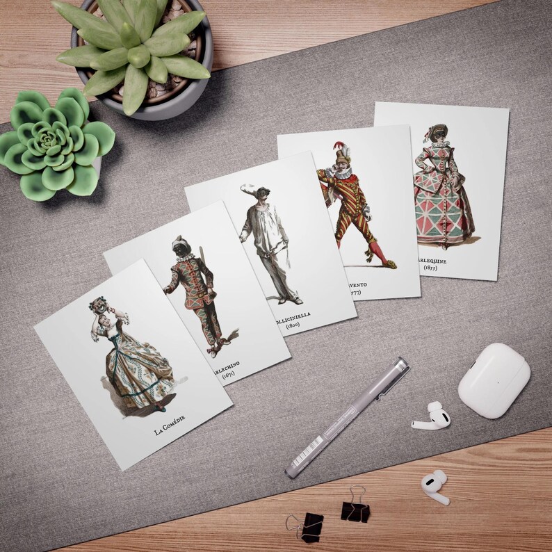 La Commedia Dell'arte Characters Digital Images for Crafts, Printable ...