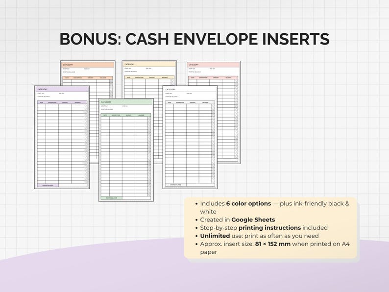 Cash Envelope System Google Sheets Budget Spreadsheet Digital Cash ...