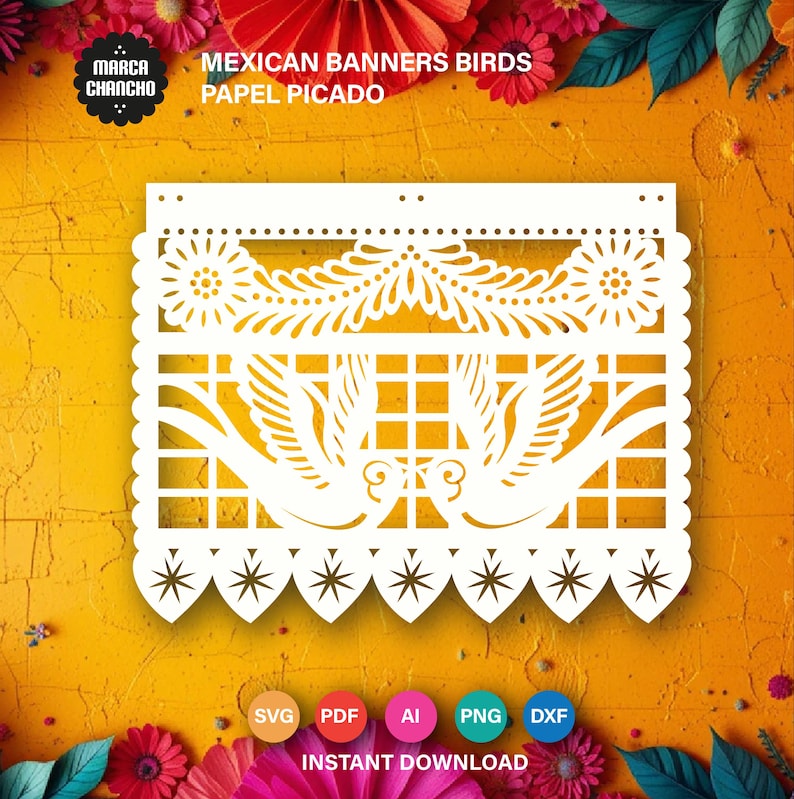 Mexican Papel Picado SVG Banners - Fiesta Decorations, Laser Cut ...