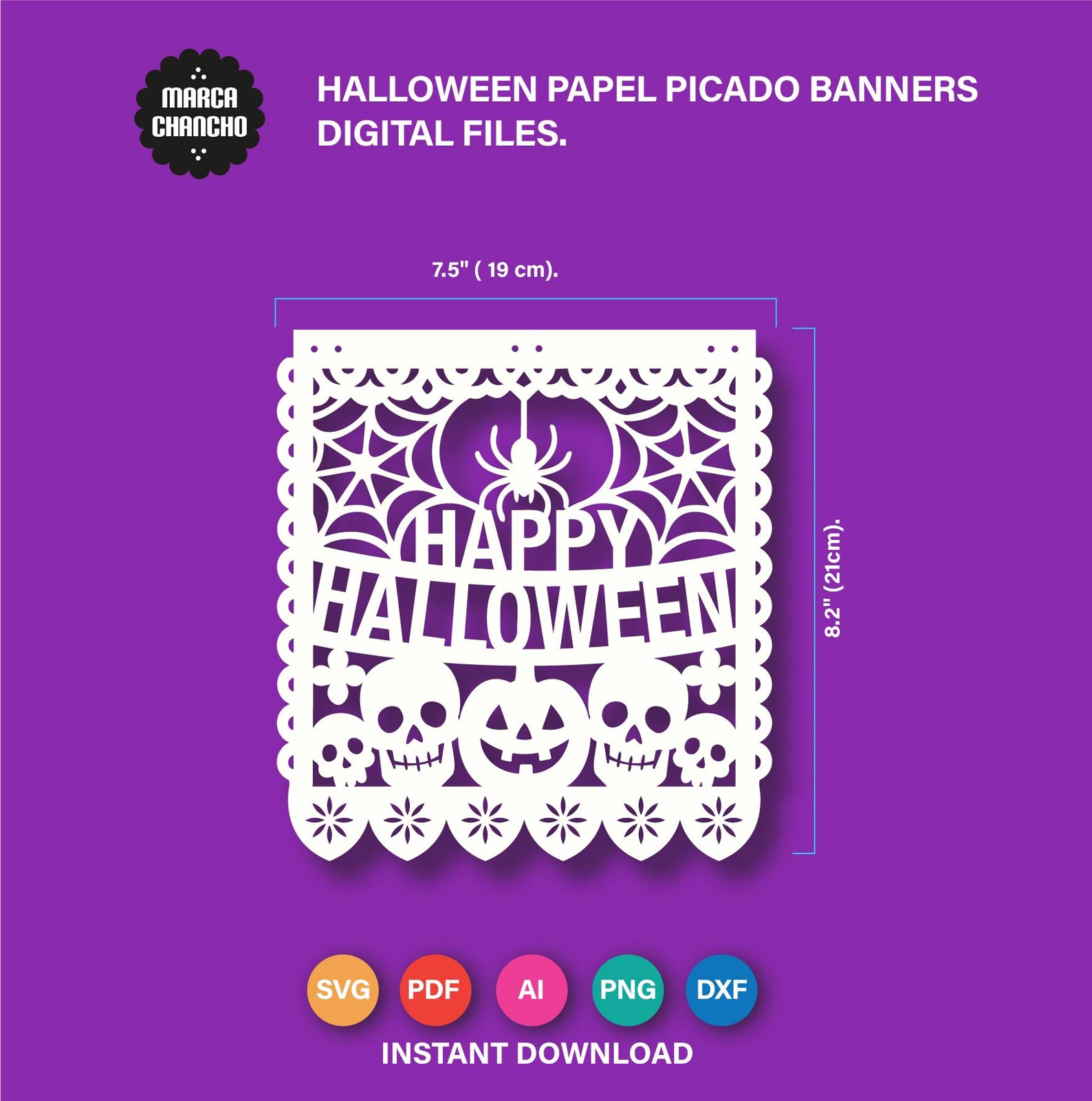 Halloween Bundle - 5 Papel Picado Banners SVG – Mexican Style Party ...