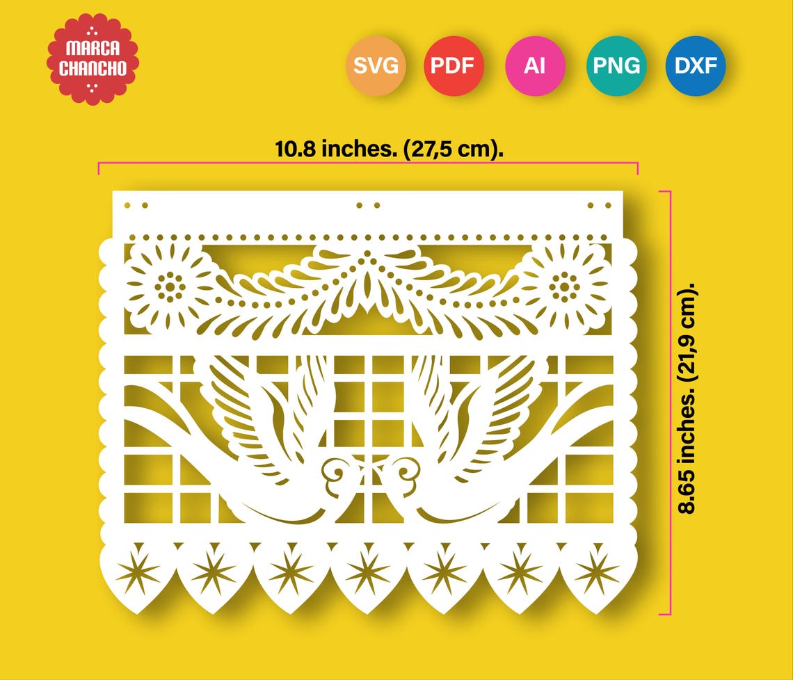 Mexican Papel Picado SVG Banners - Fiesta Decorations, Laser Cut ...