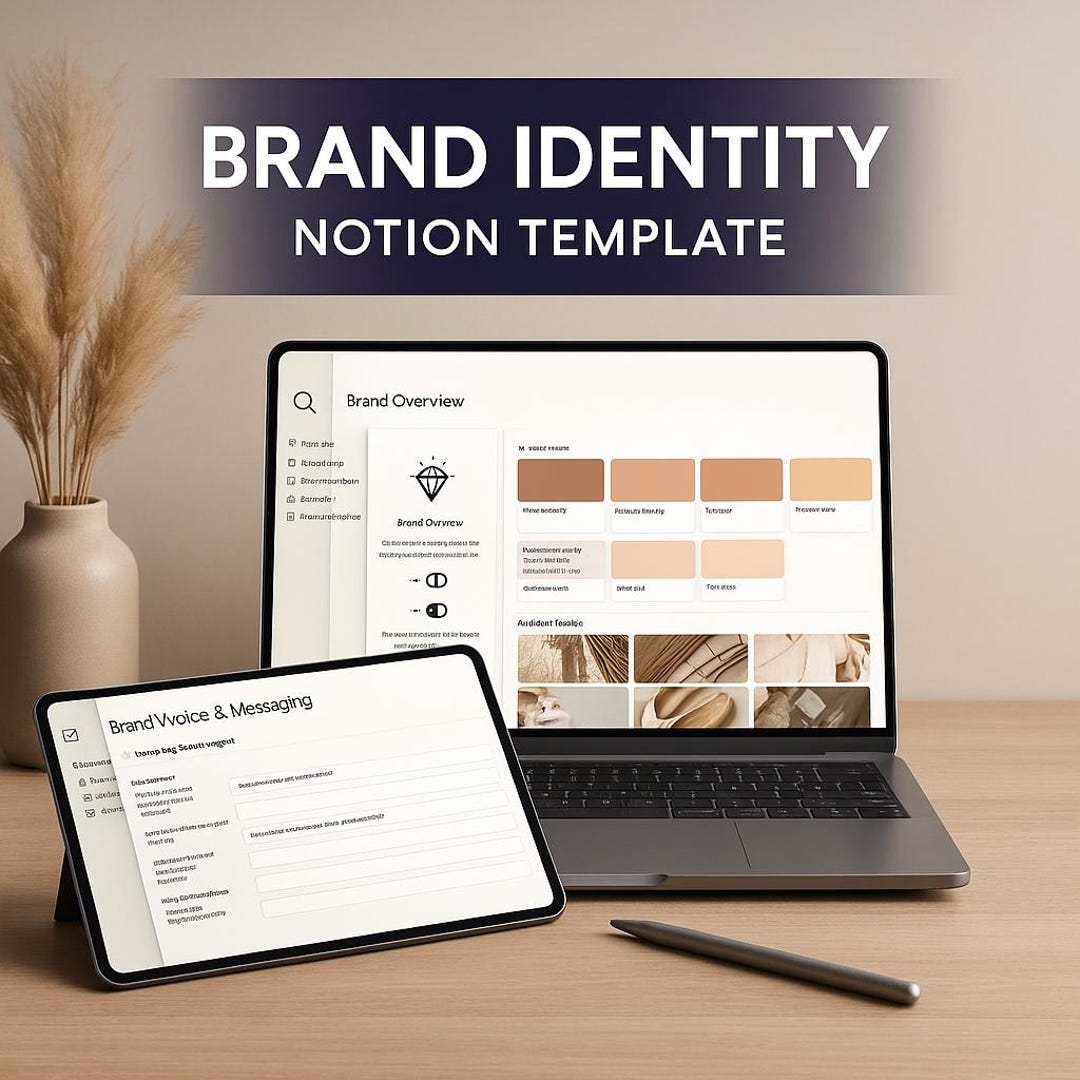 Brand Identity Notion Template for Visual Branding, Messaging ...