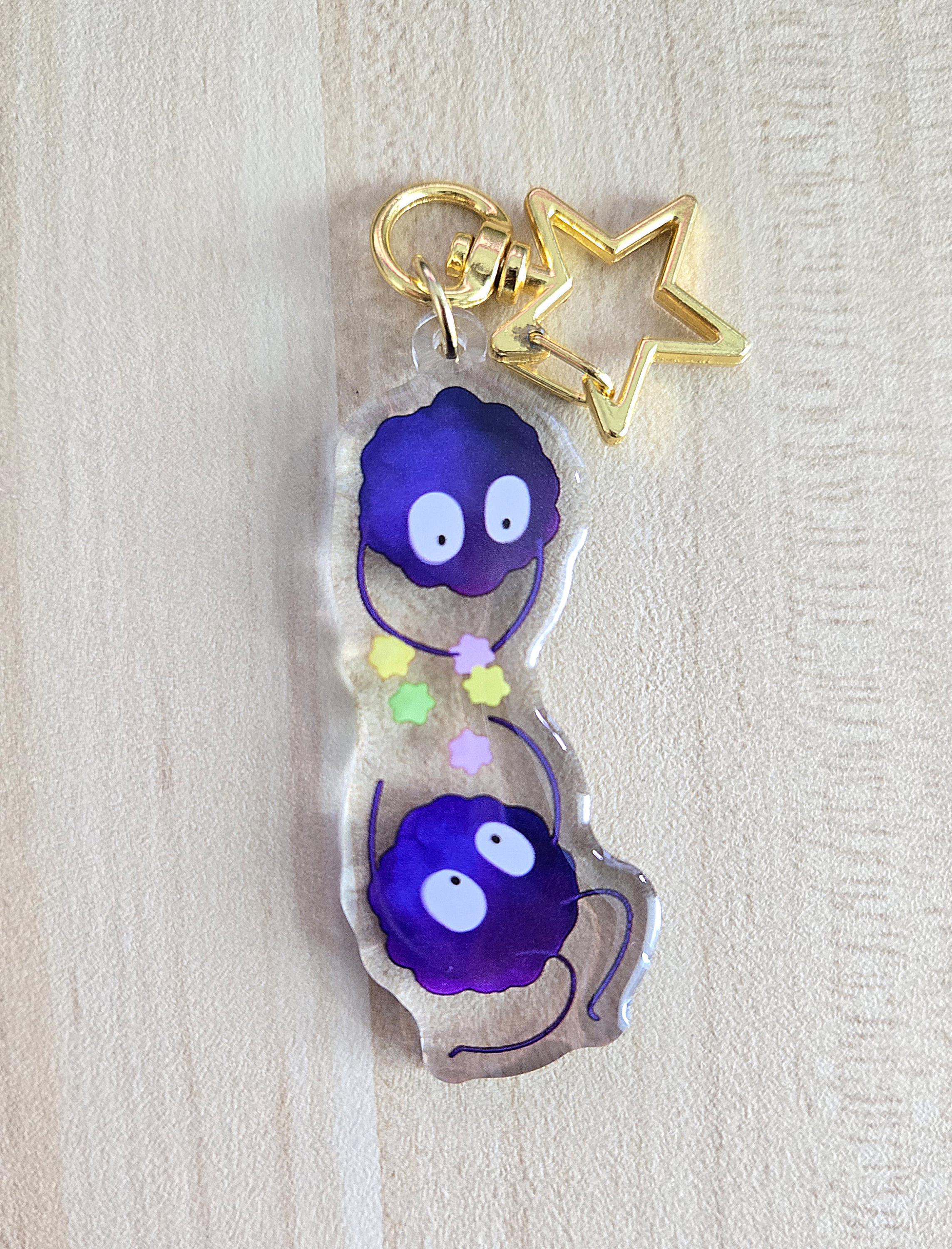Two Soot Sprites on a Keychain - Etsy