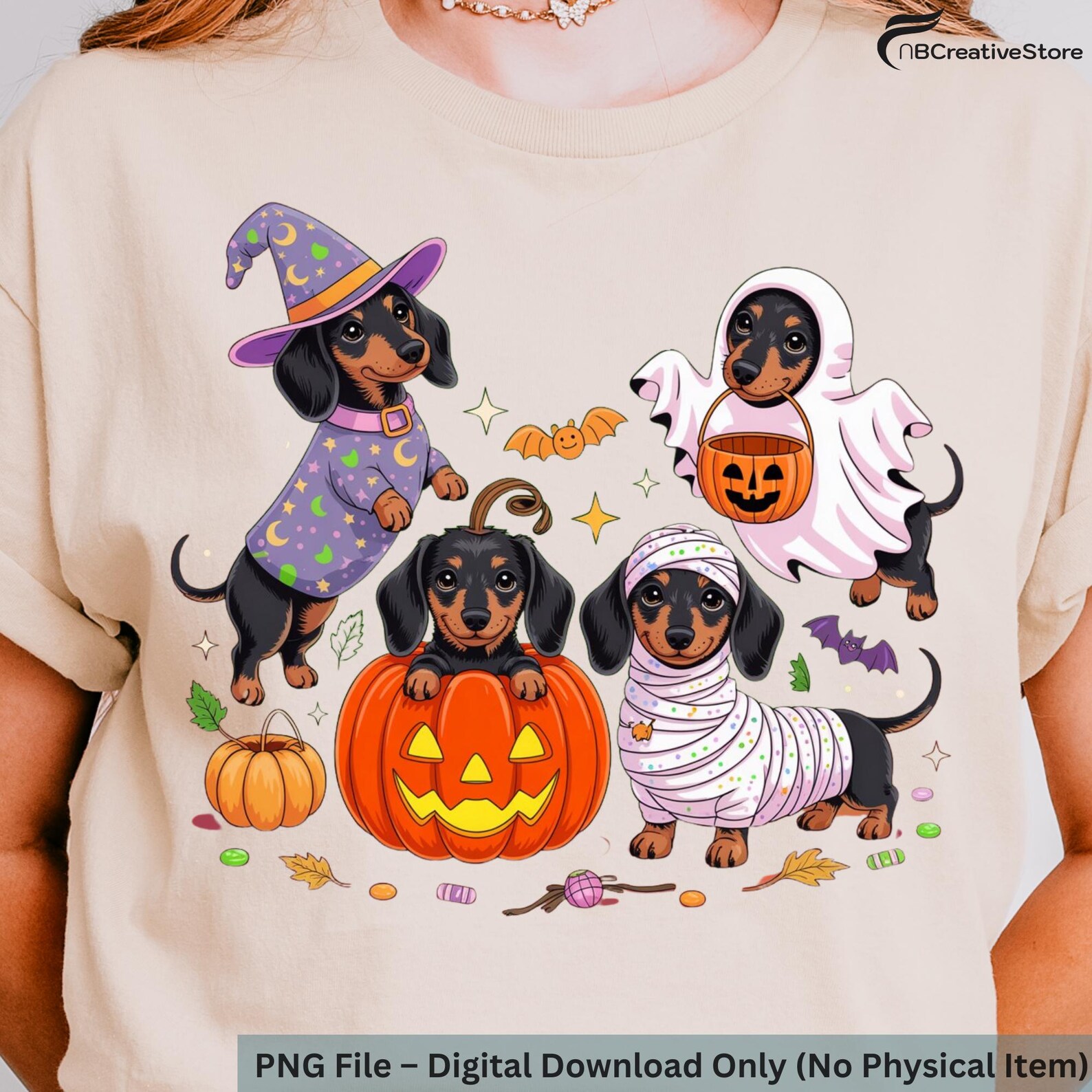 Halloween Dachshund PNG | Cute Wiener Dog Clipart | Spooky Sausage Dog ...