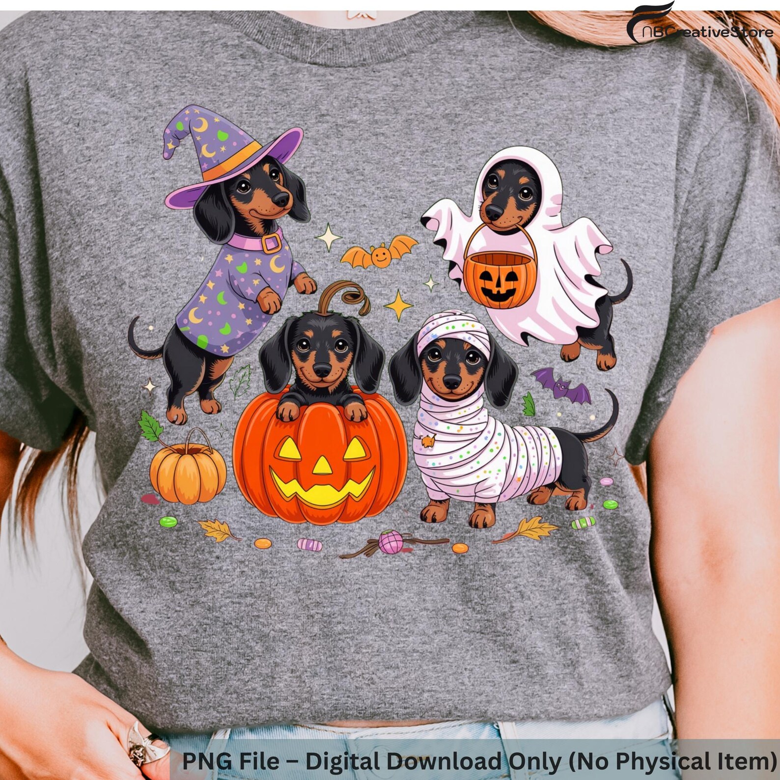 Halloween Dachshund PNG | Cute Wiener Dog Clipart | Spooky Sausage Dog ...